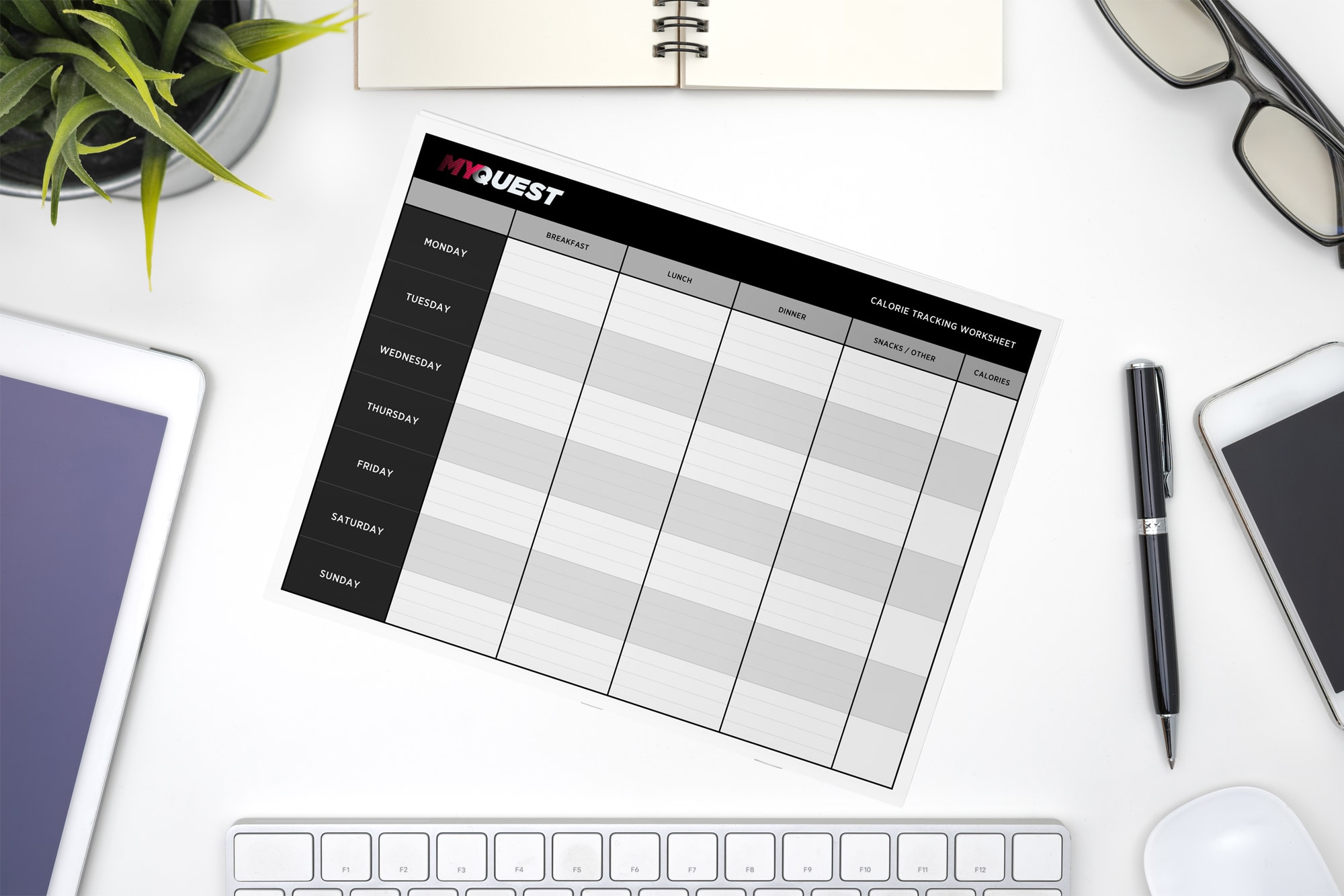 Calorie Tracking Worksheet MyQuest Health Fitness